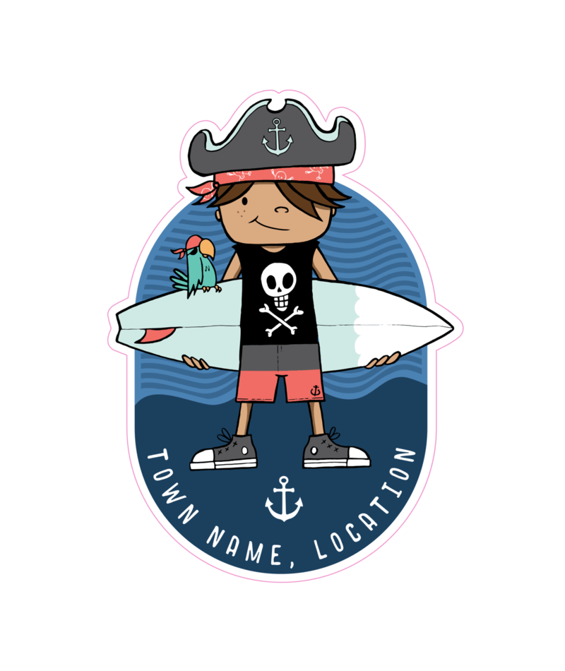 Stickers - Pirate Surfer – For Little Kiwis